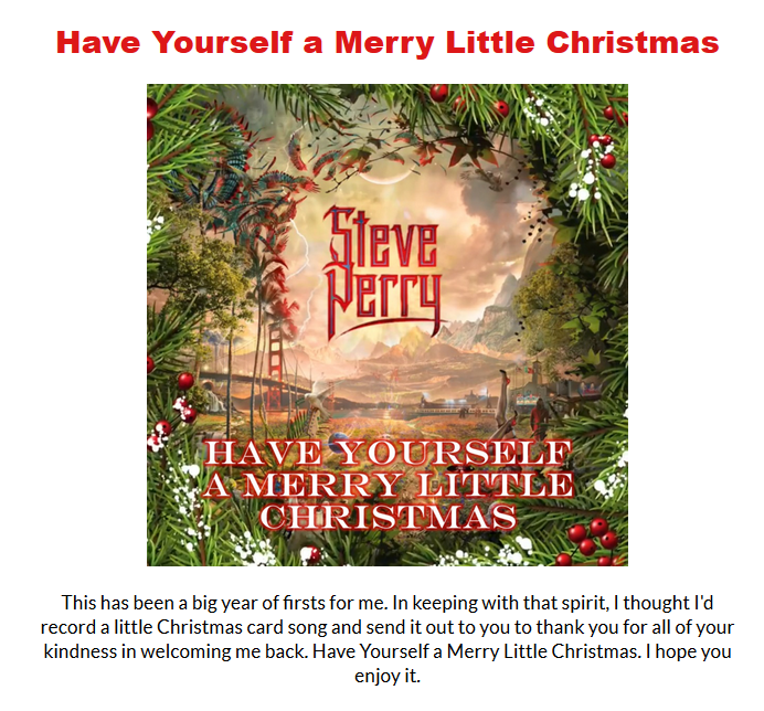 STEVE PERRY – Have Yourself A Merry Little Christmas – SIERRAFERRY